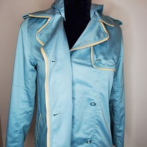 Chloe | Jackets & Coats | Chlo Blue Short Trench Rain Jacket Tan ...